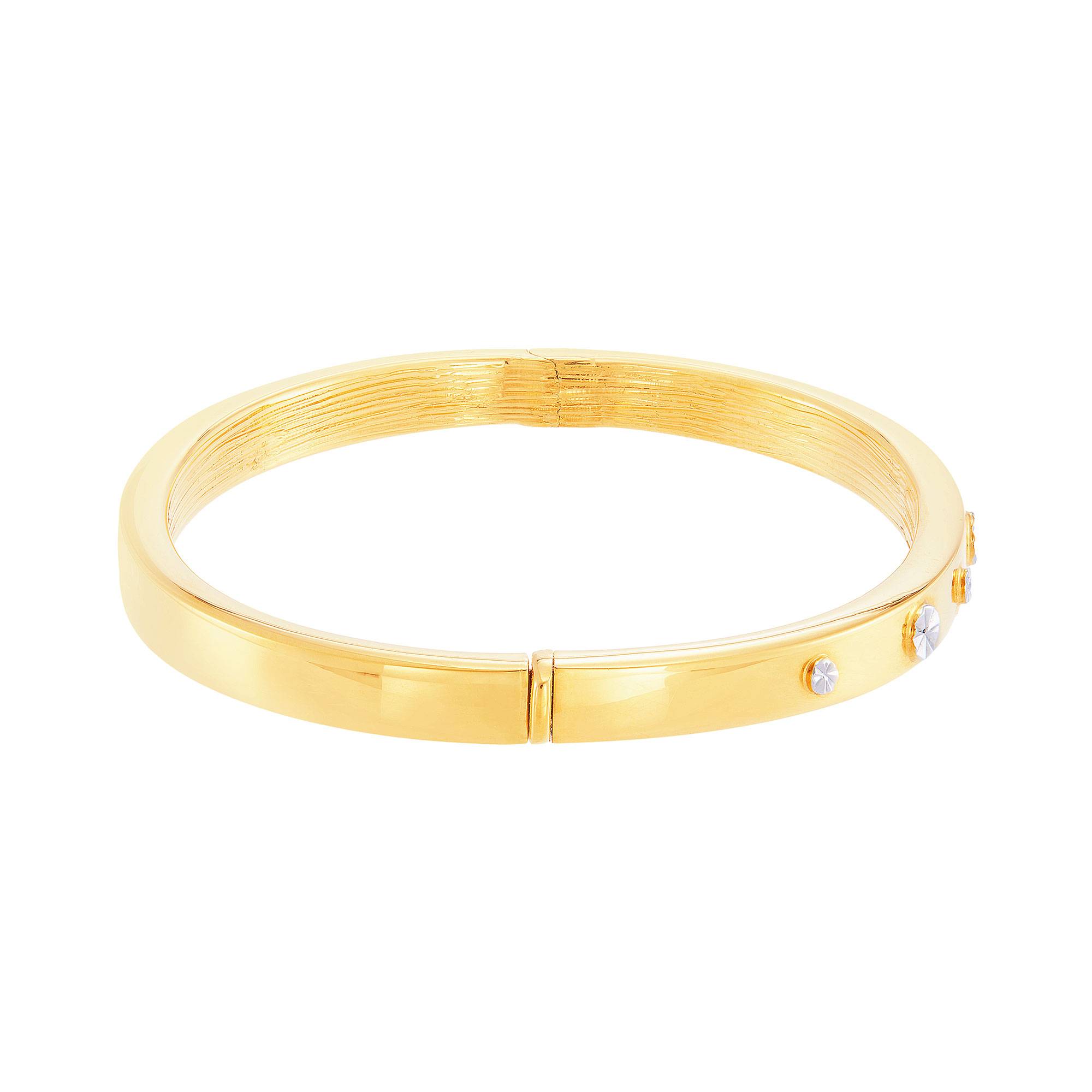 Oro Italia 916 Yellow and White Gold Bangle GB89791222(5YW)-BI
