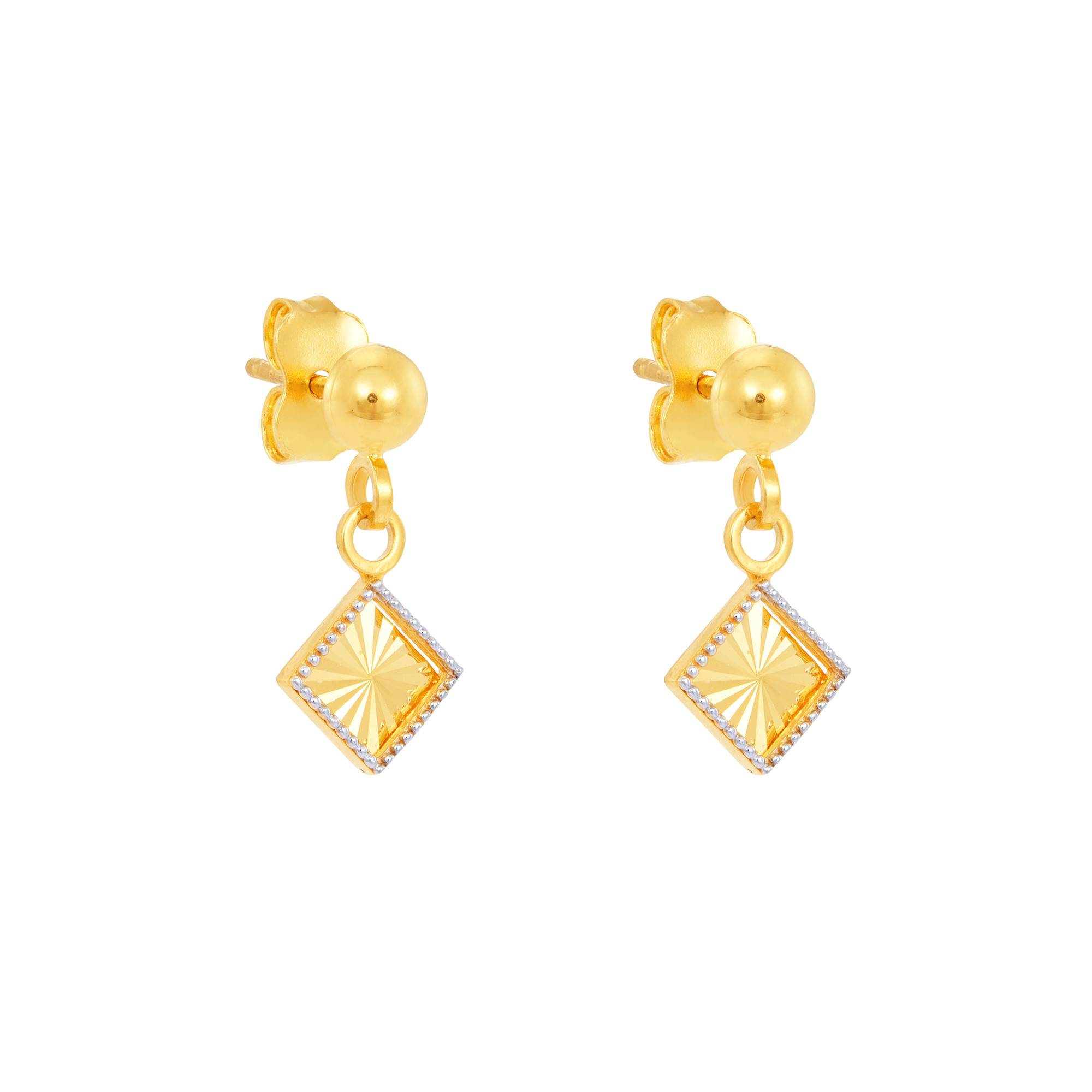 Oro Italia 916 Yellow and White Gold Earrings GE73790323(YW)-BI