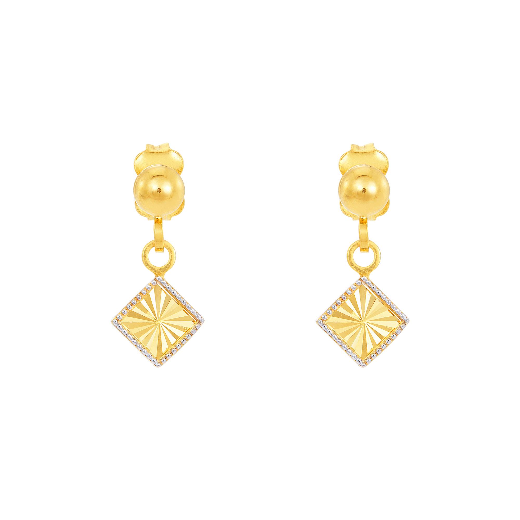 Oro Italia 916 Yellow and White Gold Earrings GE73790323(YW)-BI