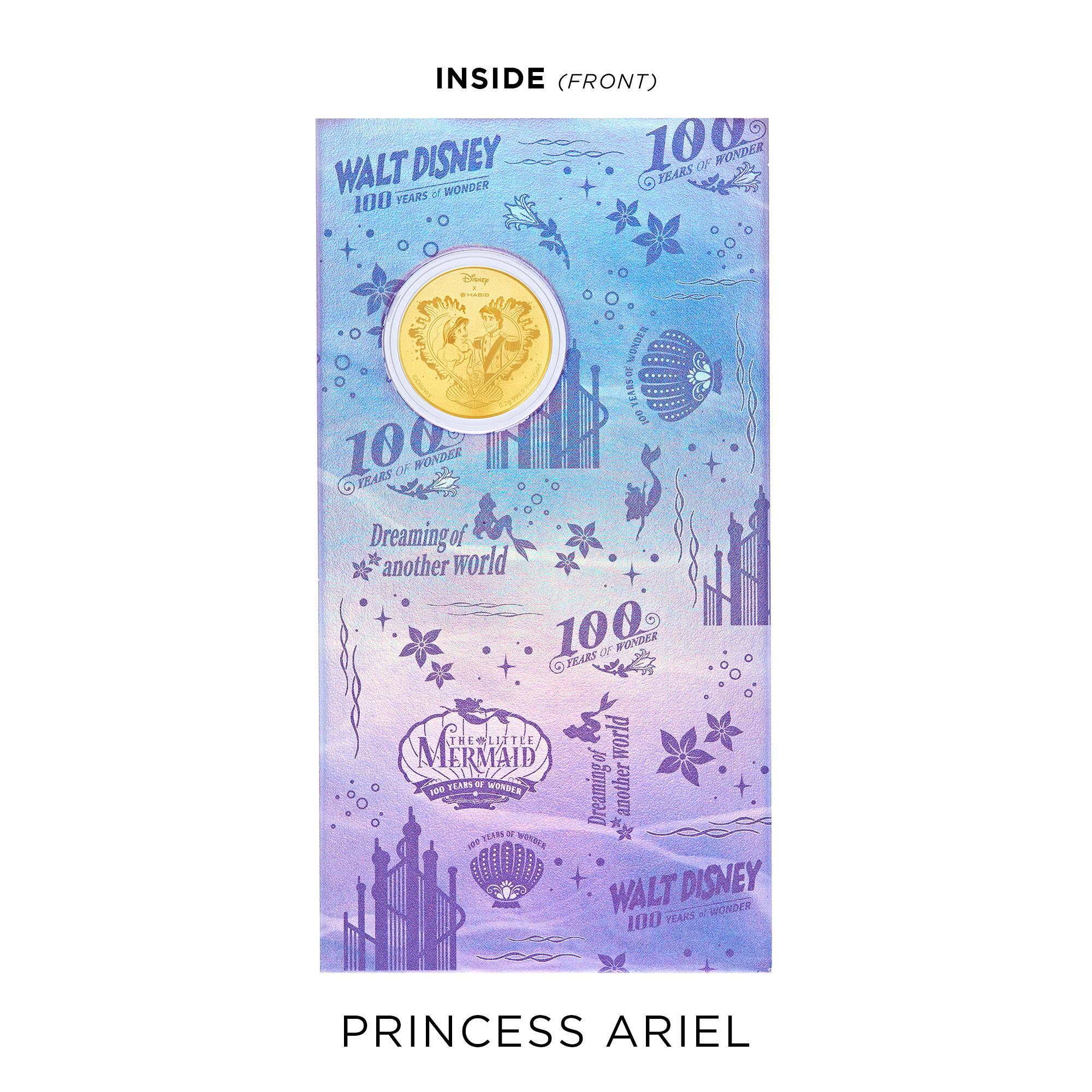 Disney x HABIB Disney100 The Little Mermaid Gold Wafer Coin, 999.9 Gold ...
