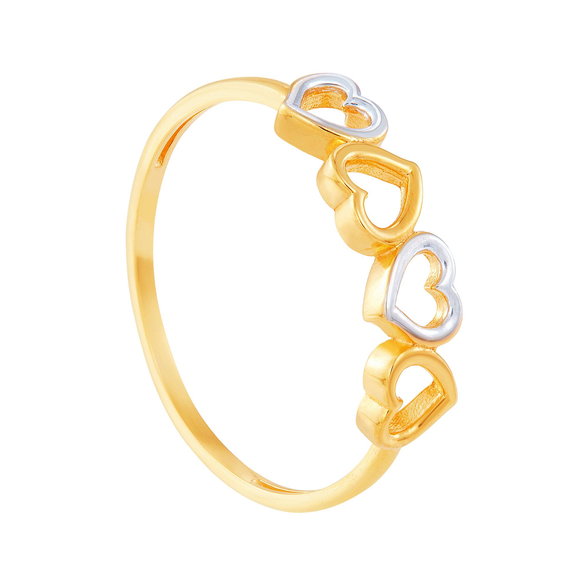 Oro Italia 916 Yellow and White Gold Ring (Heart) GR50000523(YW)-BI ...