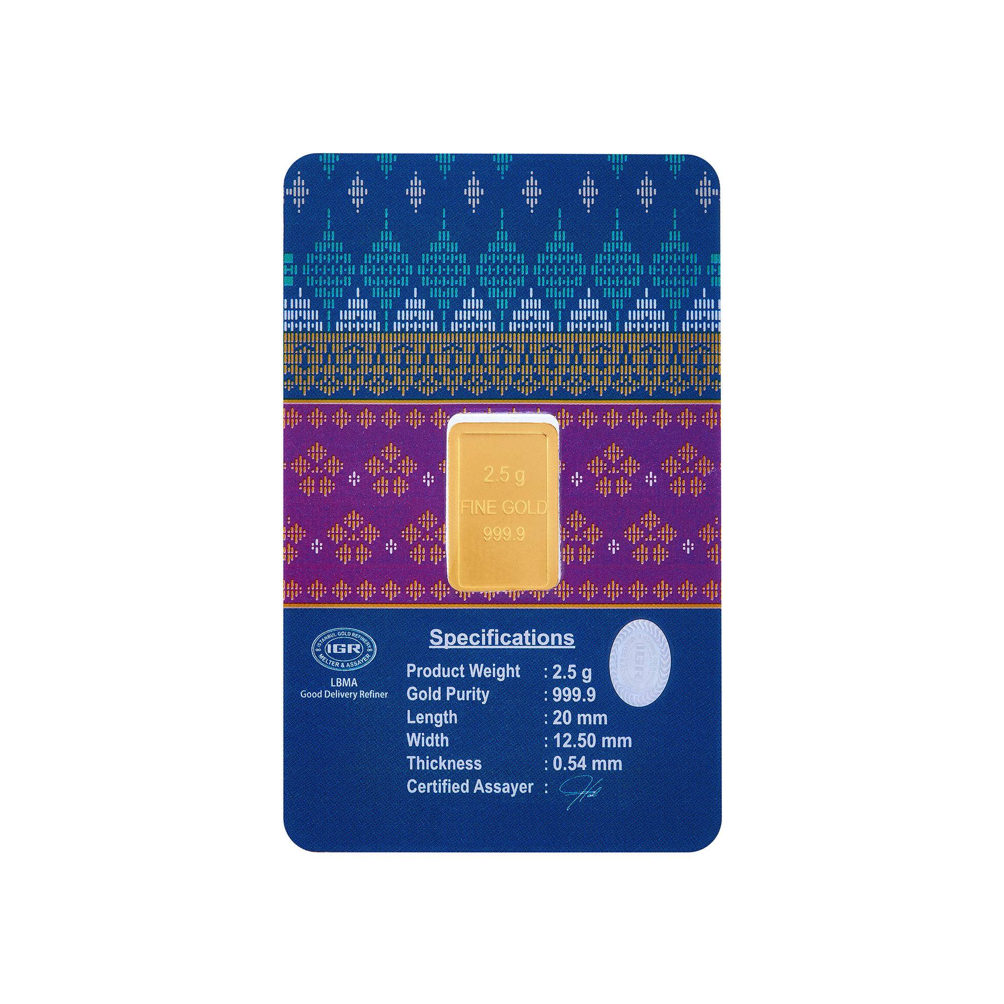 HABIB 2.5g 999.9 Gold Bar (Songket) - Accredited by London Bullion Market Association (LBMA)