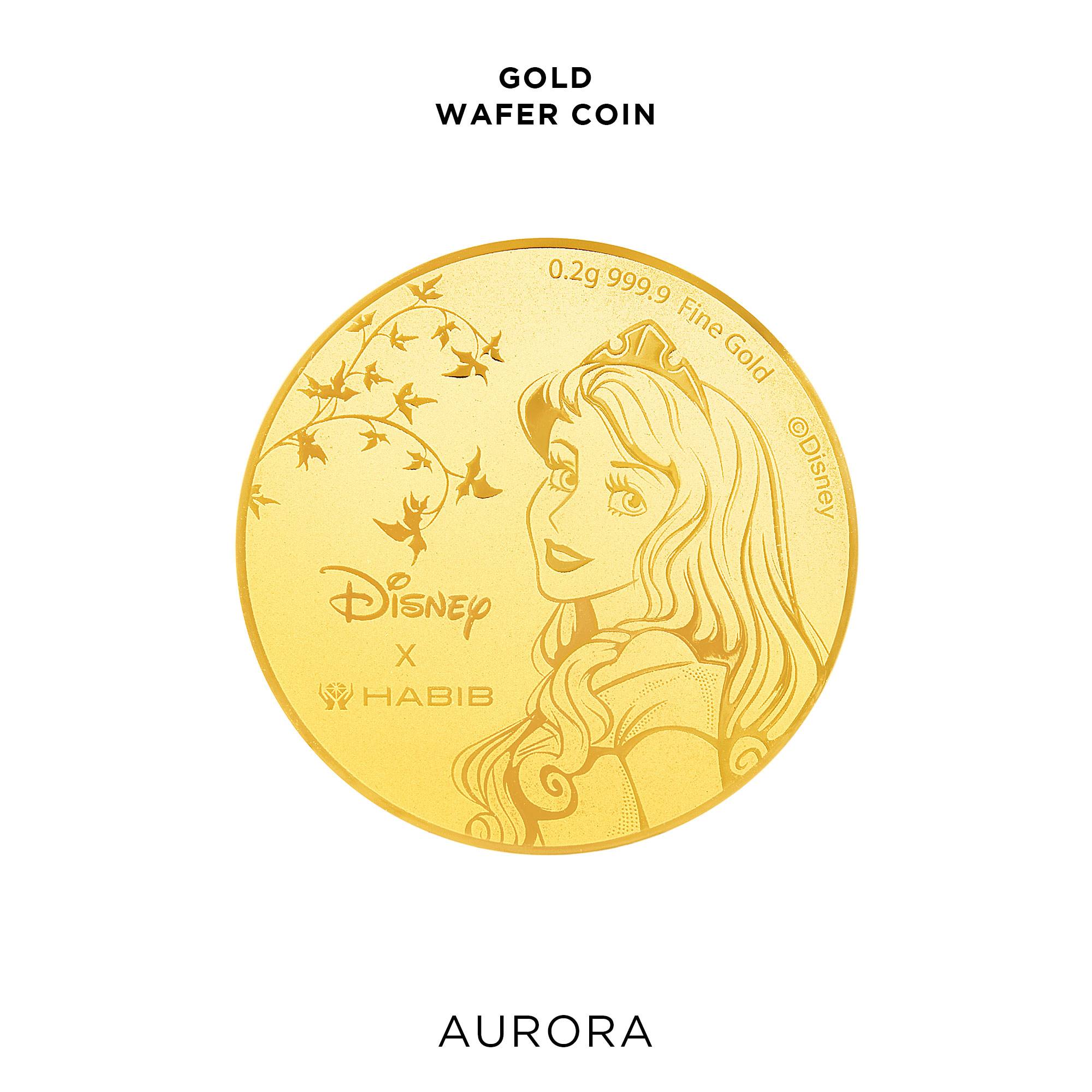 Disney x HABIB Princess Aurora Gold Wafer Coin, 999.9 Gold (0.20G)
