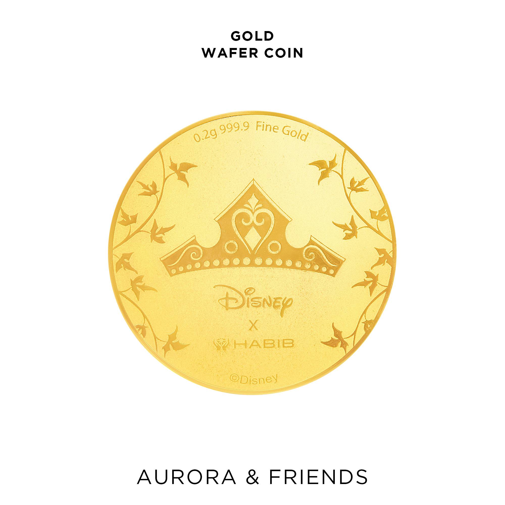Disney x HABIB Princess Aurora Gold Wafer Coin, 999.9 Gold (0.20G)