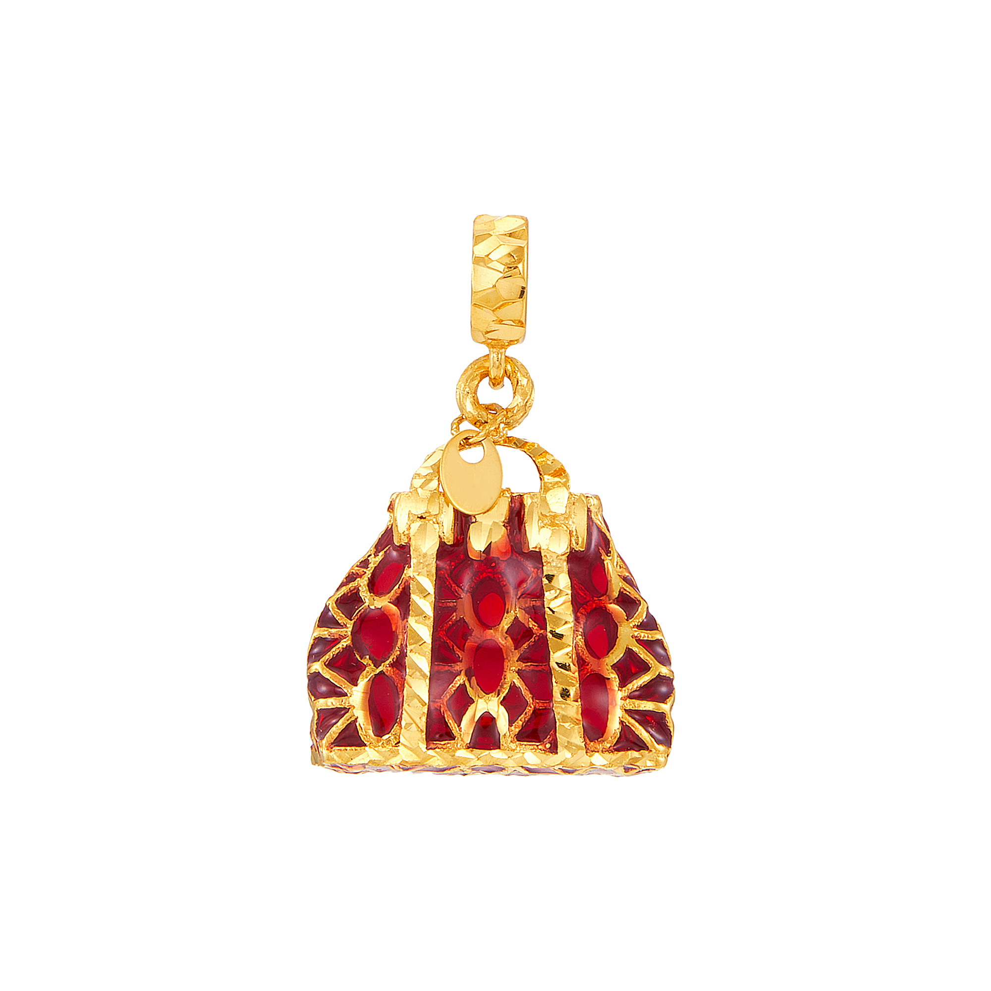 Oro Italia 916 Yellow Gold Charm GCM91141023(RED)