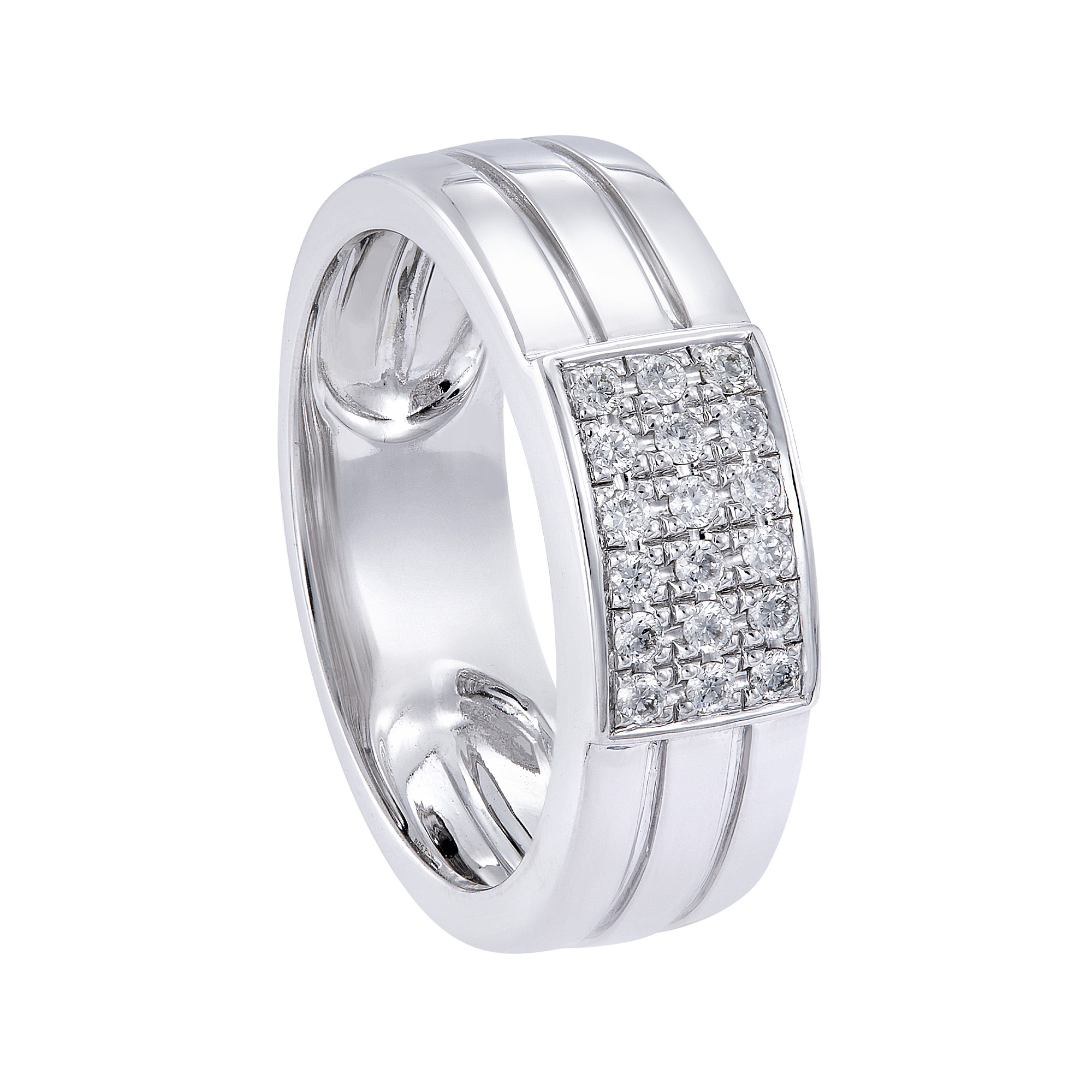 Diamond Men's Ring in 925 Silver Palladium 266200323(PLD)