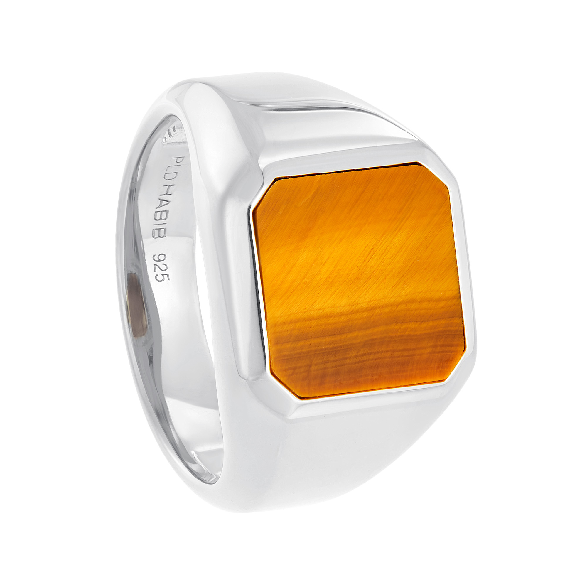 Square Tiger's Eye in 925 Silver Palladium A05920424(PLD)-TIGE