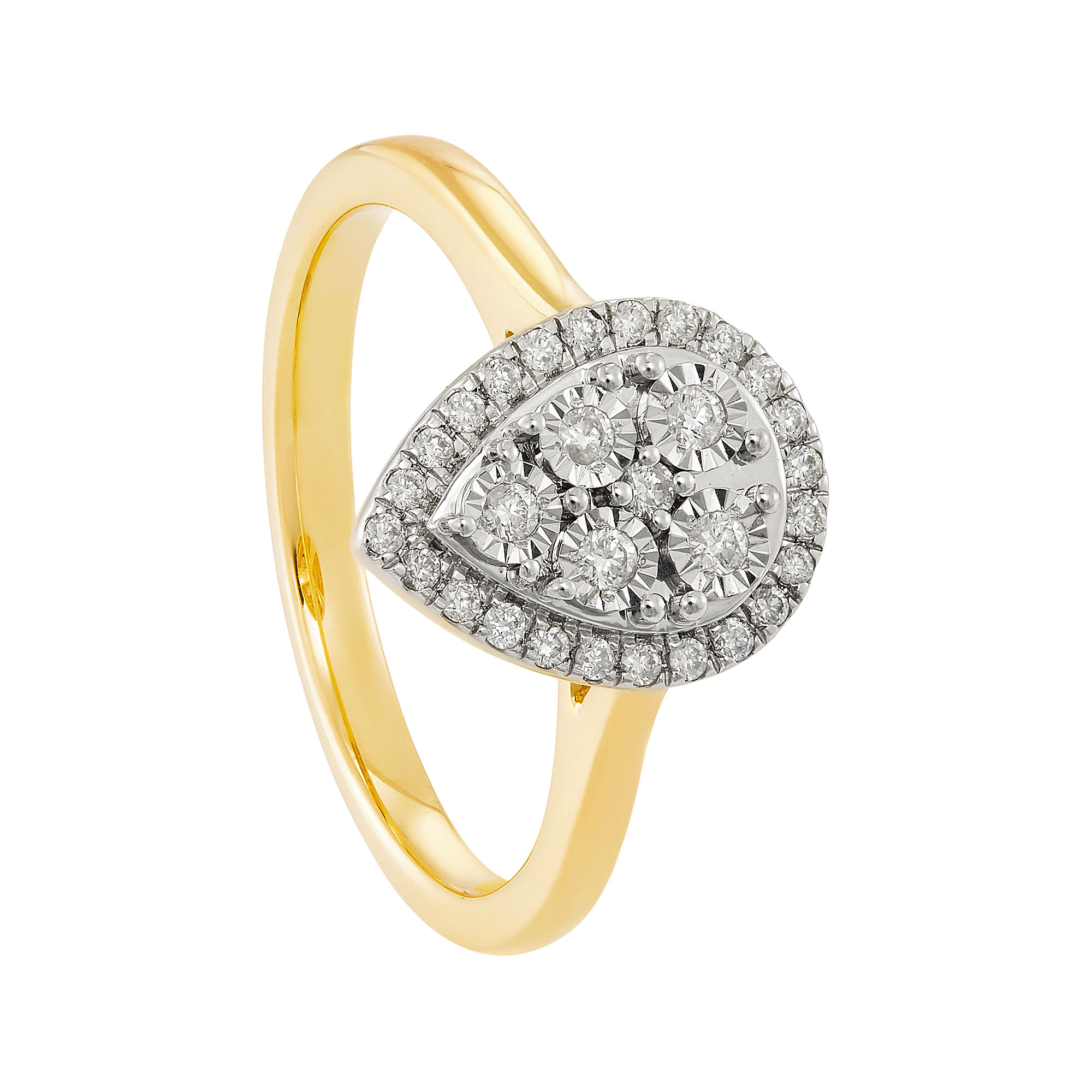 Cluster Round Diamond Ring in 375/9K Yellow Gold 269690624(YG)