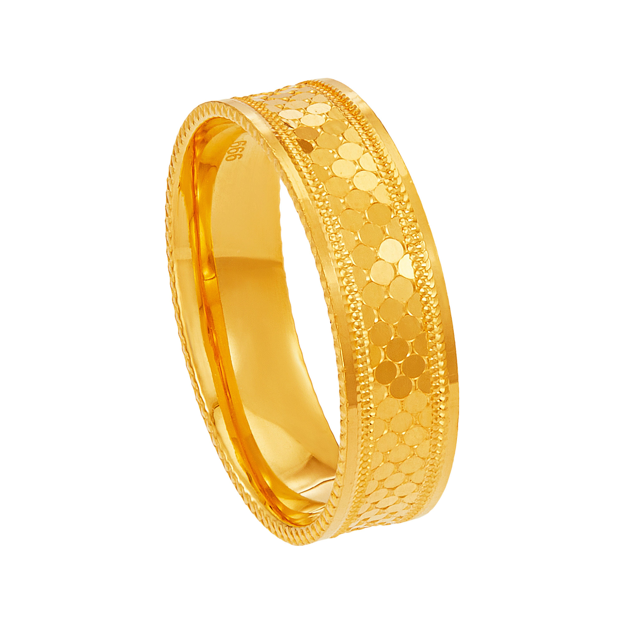 999/24K Yellow Gold Band Ring (Belah Rotan) 9GR00321024