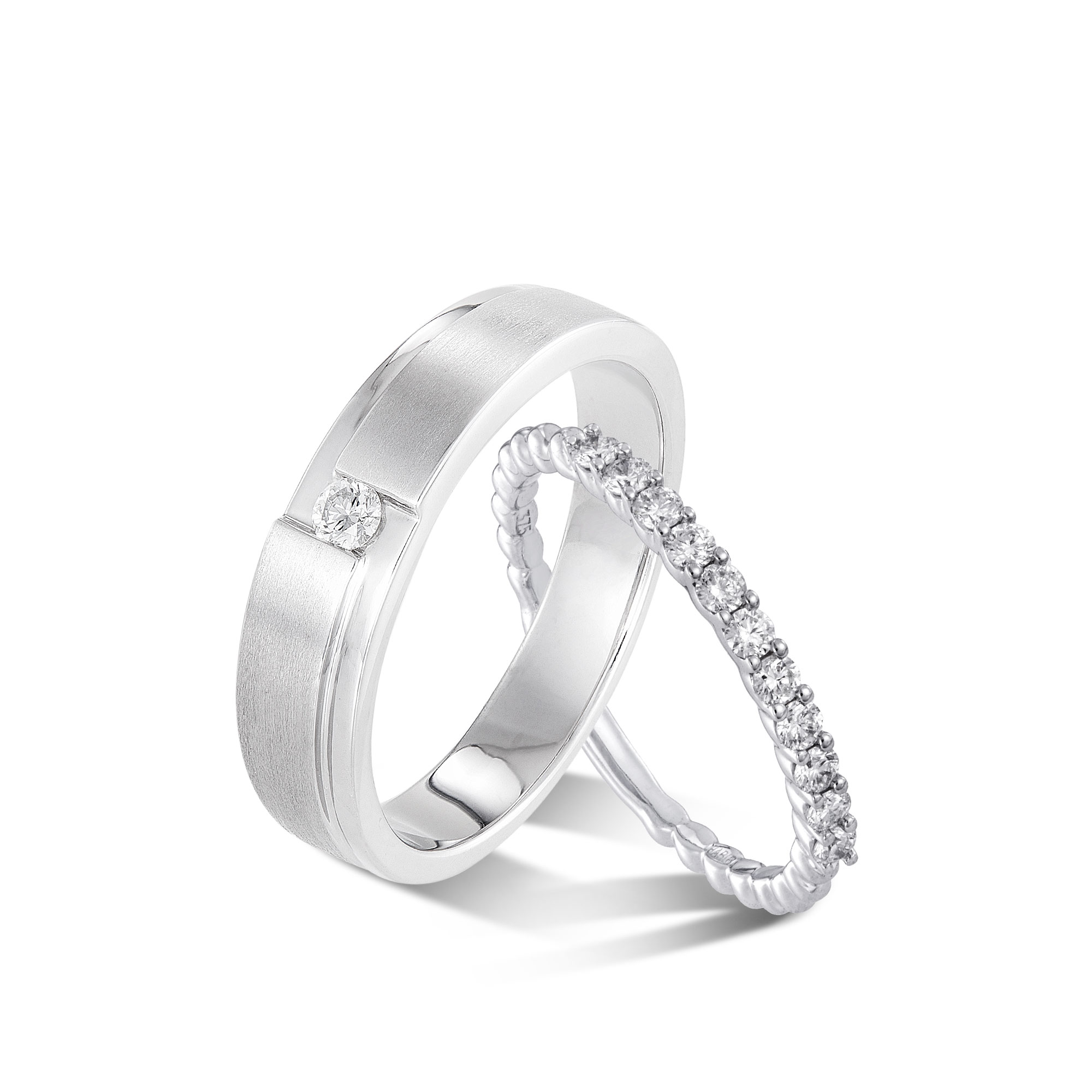 [Blessed Bliss] Men's Diamond Ring & Women's Solitaire Diamond Ring