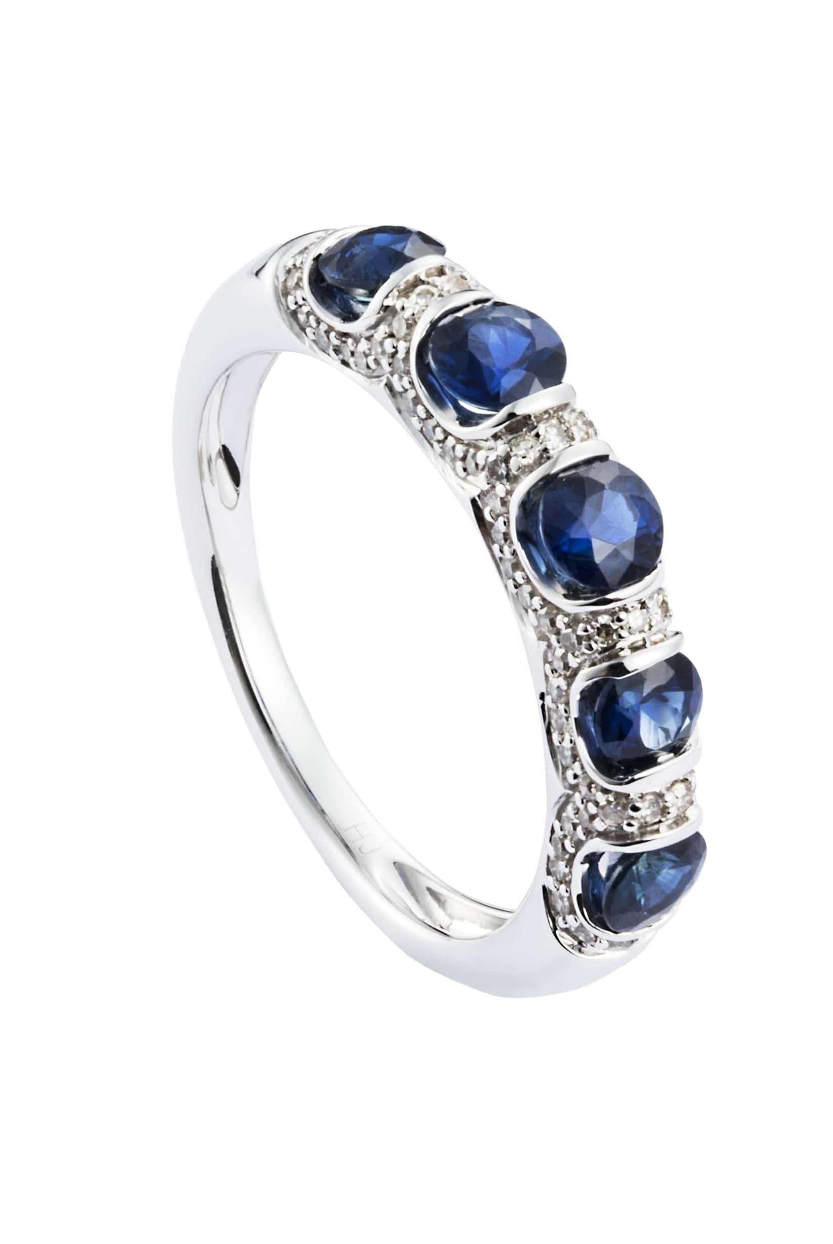 Tension Set Blue Sapphire and Diamond Ring | HABIB Jewels
