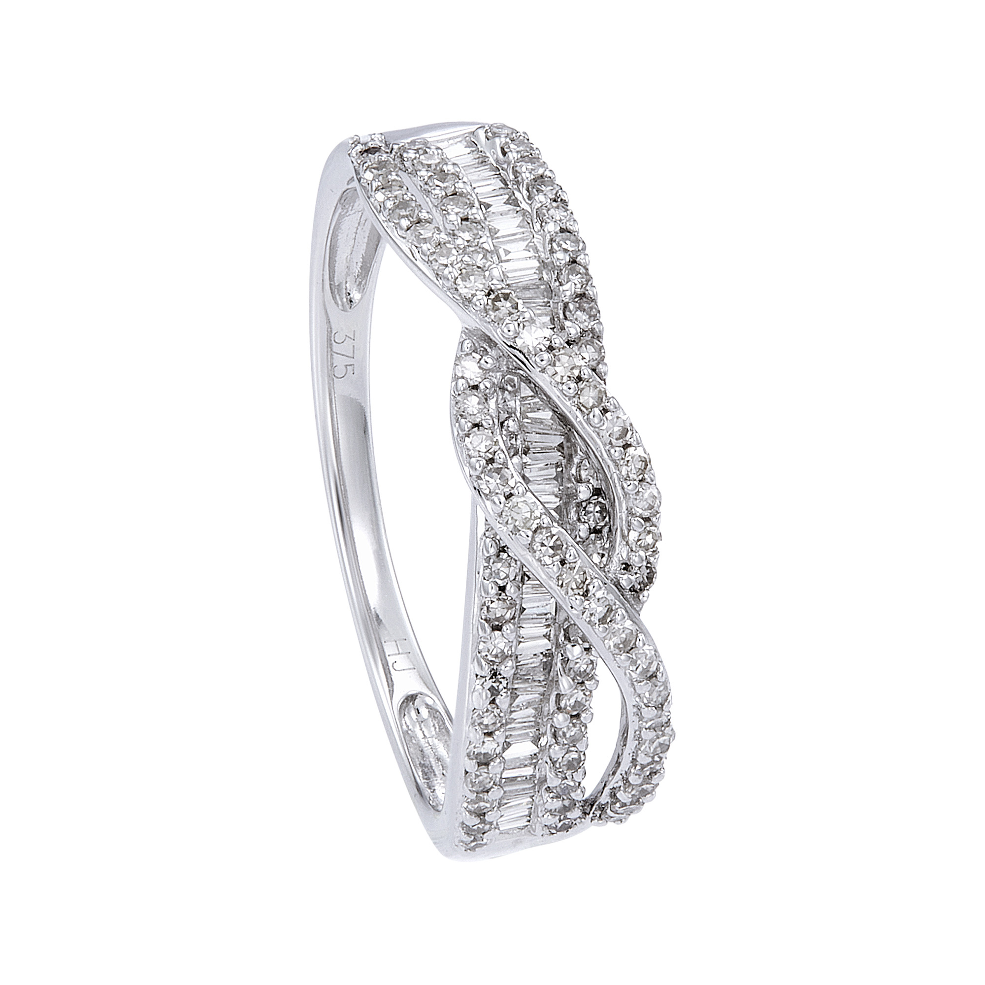 Swirl White Gold Diamond Ring | HABIB Jewels