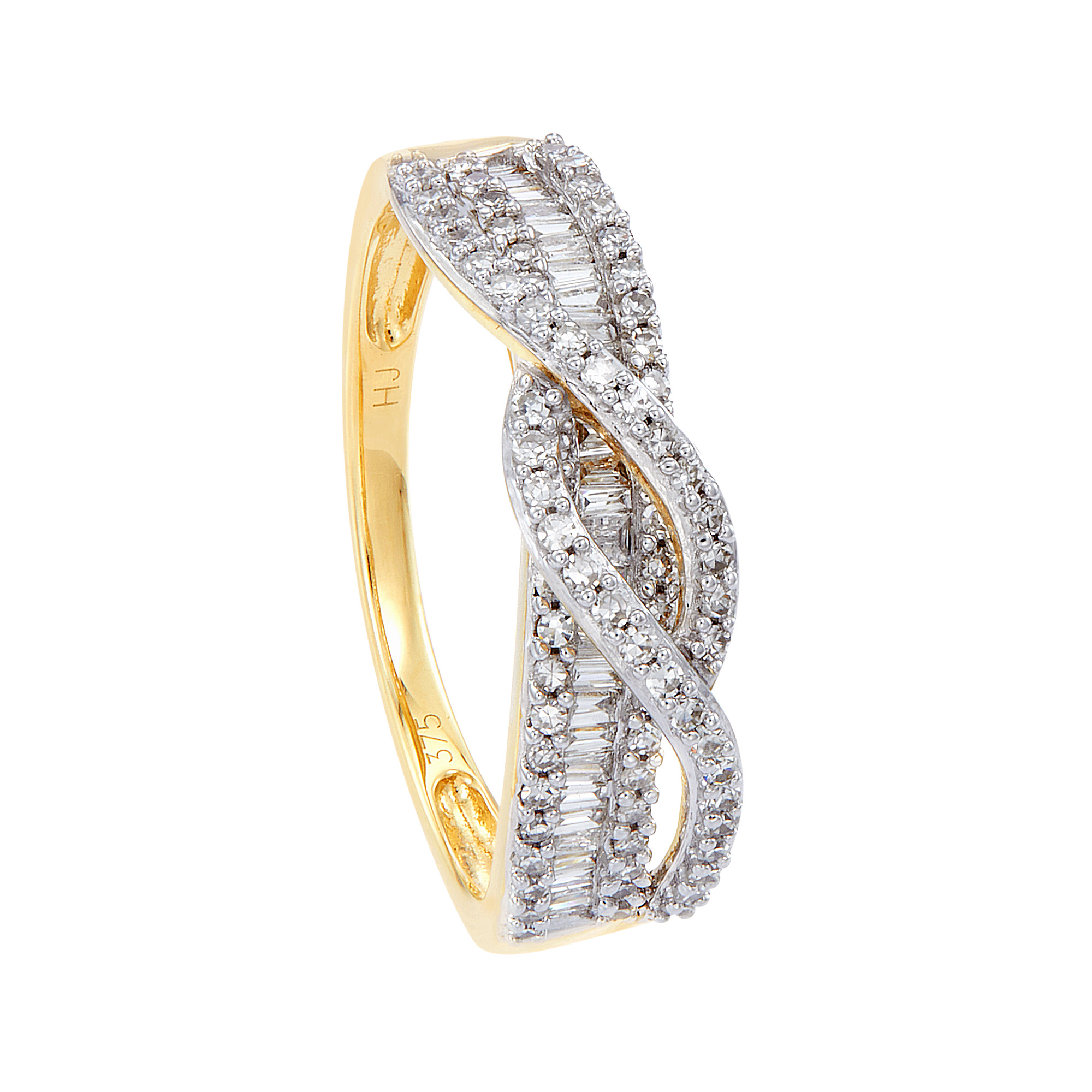 Twist Micro Pavé Diamond Ring YG | HABIB Jewels
