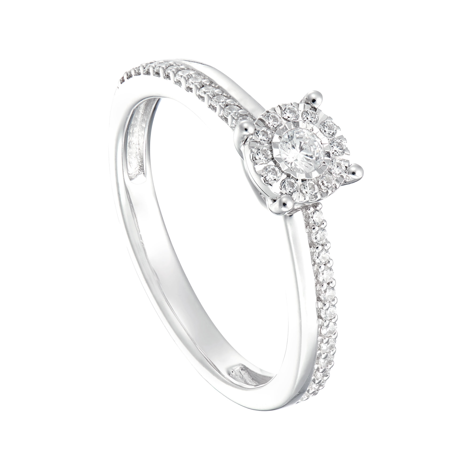 Halo Illusion White Gold Diamond Ring | HABIB Jewels