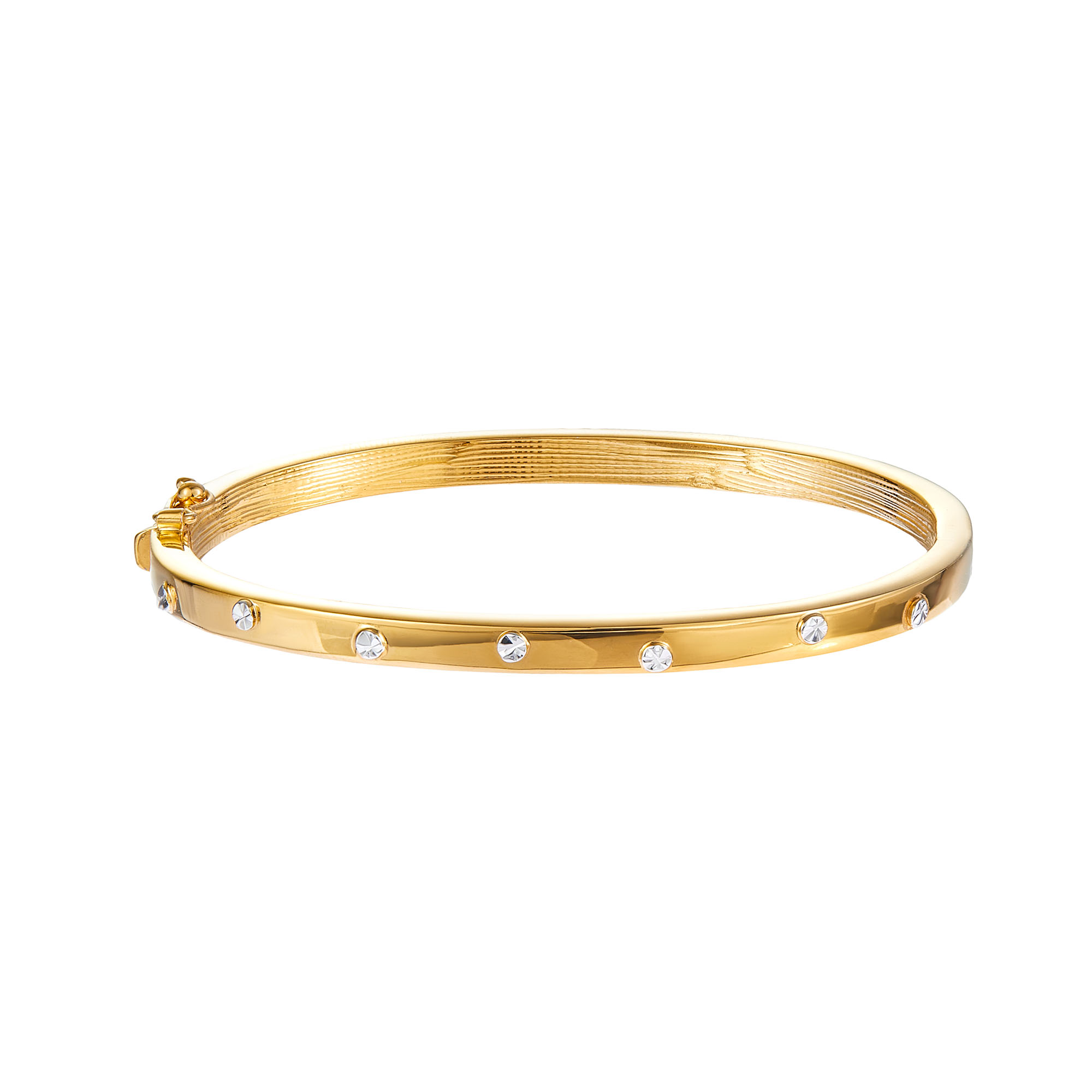 Oro Italia 916 Luna White and Yellow Gold Bangle GB8586-BI | HABIB Jewels