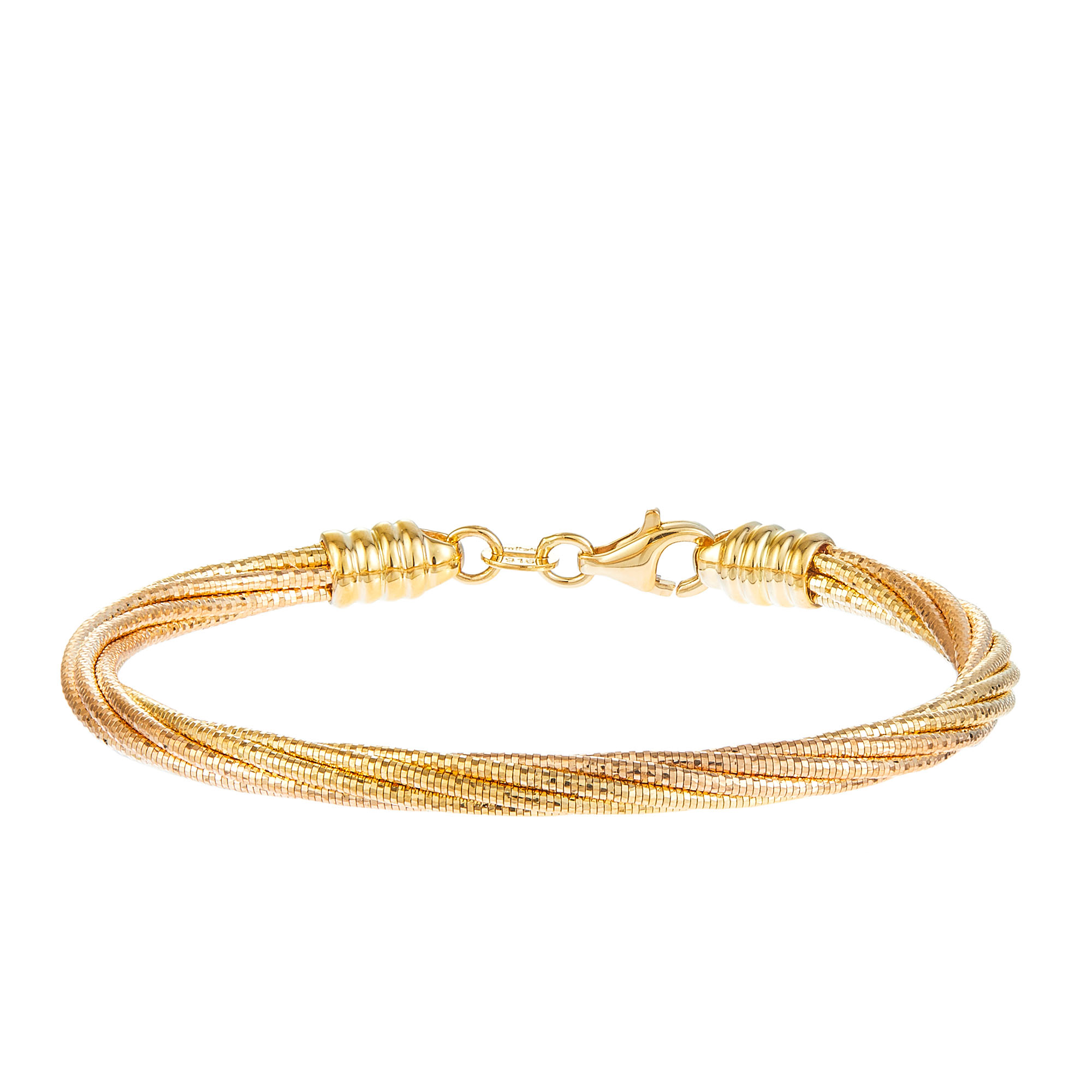 Oro Italia 916 Cavo Yellow and Rose Gold Bangle (17.80G) GB8610(R)-BI ...