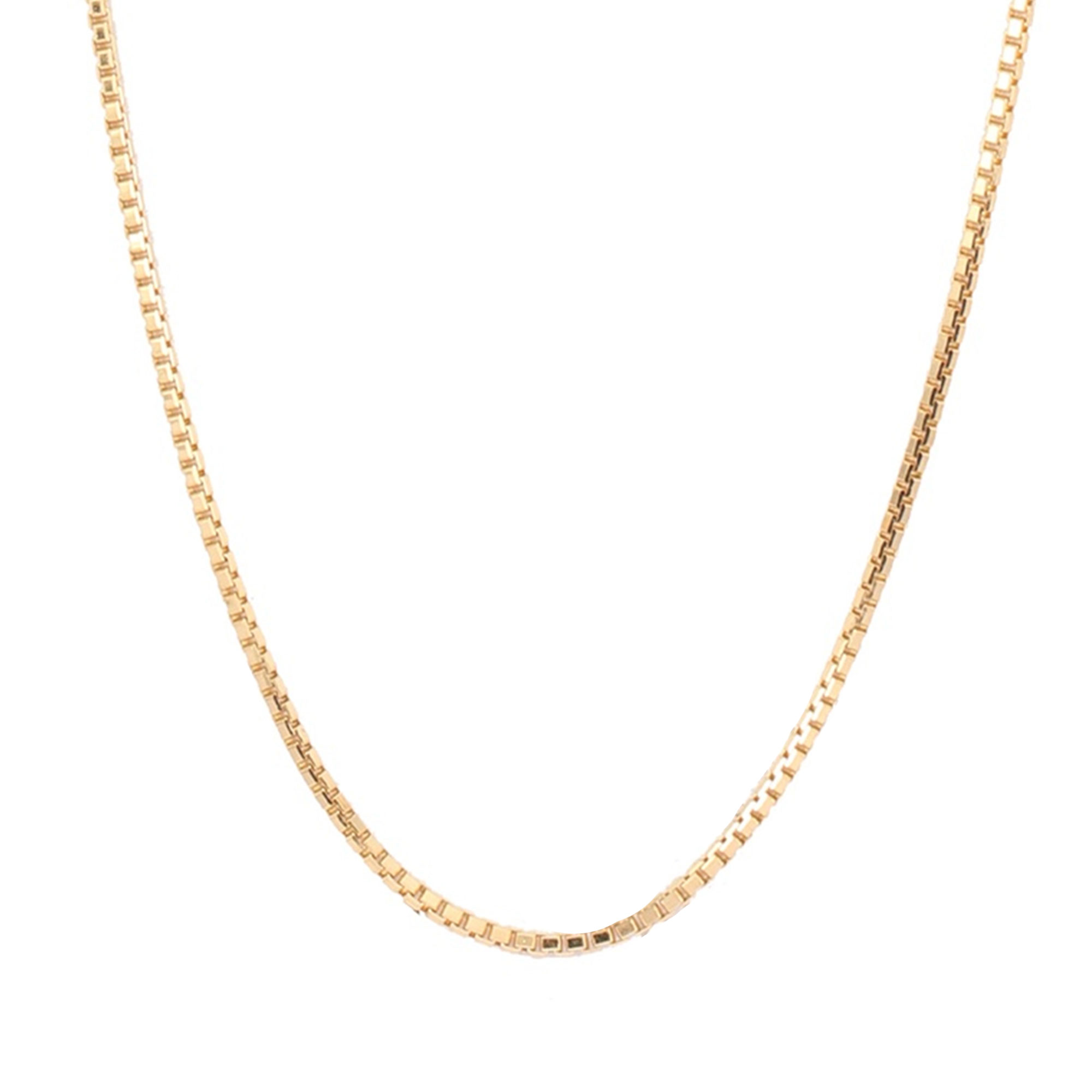 Box Chain Gold Necklace GC11C | HABIB