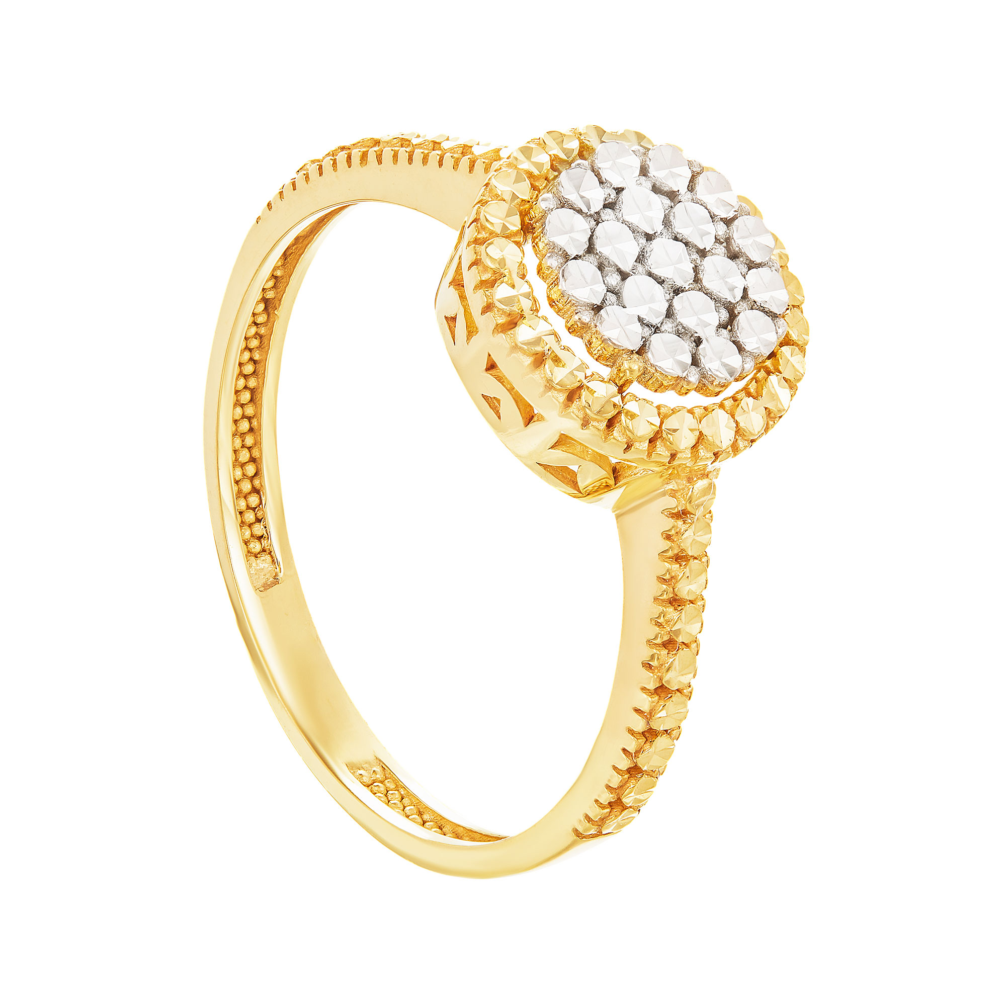 Oro Italia 916 White and Yellow Gold Ring GR45390321-BI