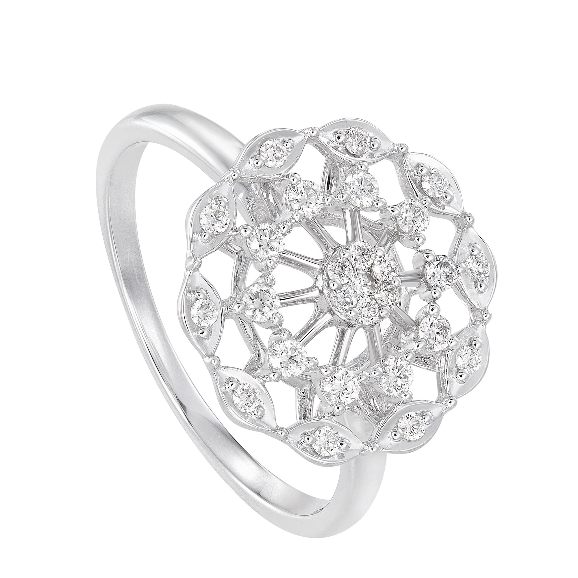 Fireworks Round Diamond Ring in 375/9K White Gold 262831221