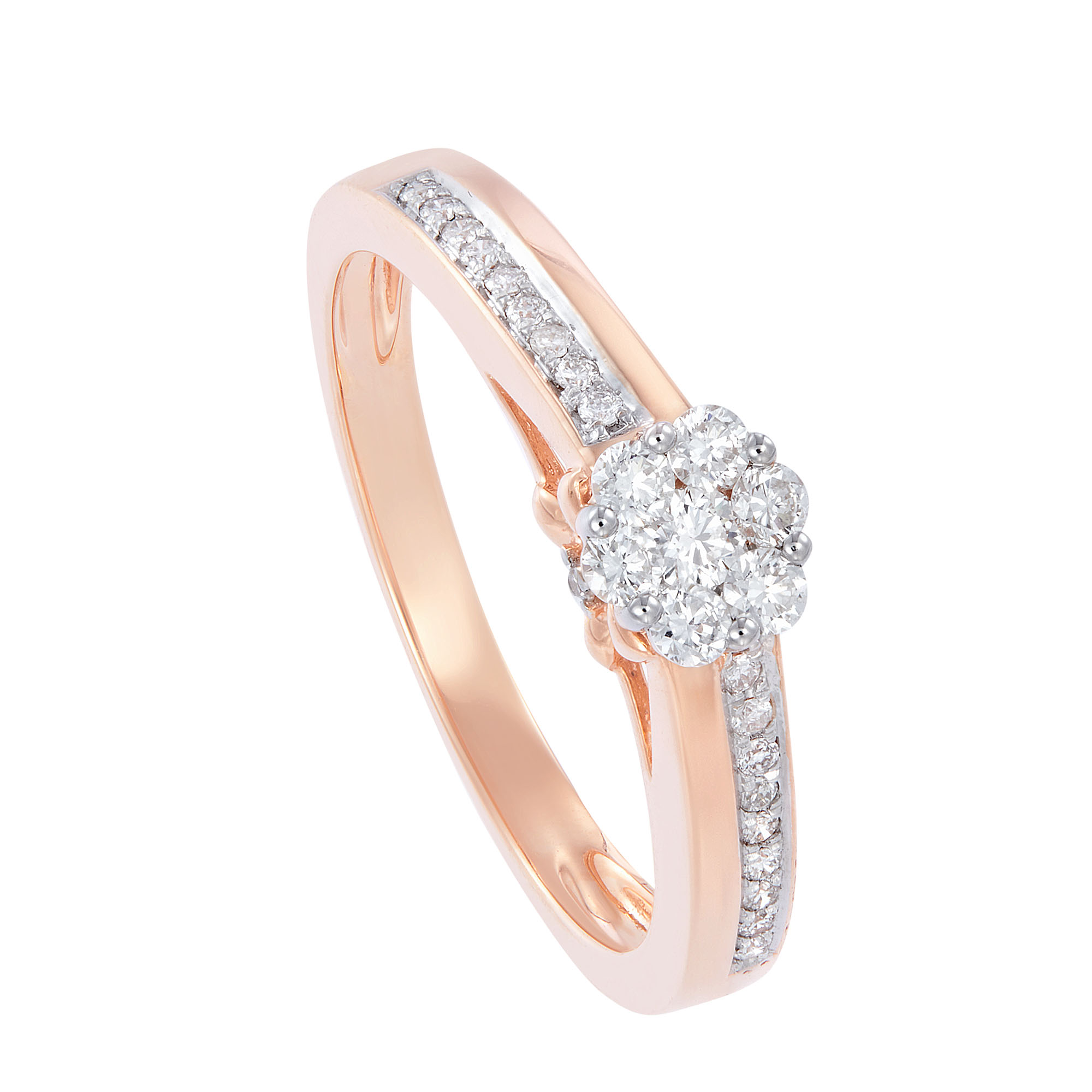 ADORE | Cluster Diamond Ring in 750/18K Rose Gold 23523