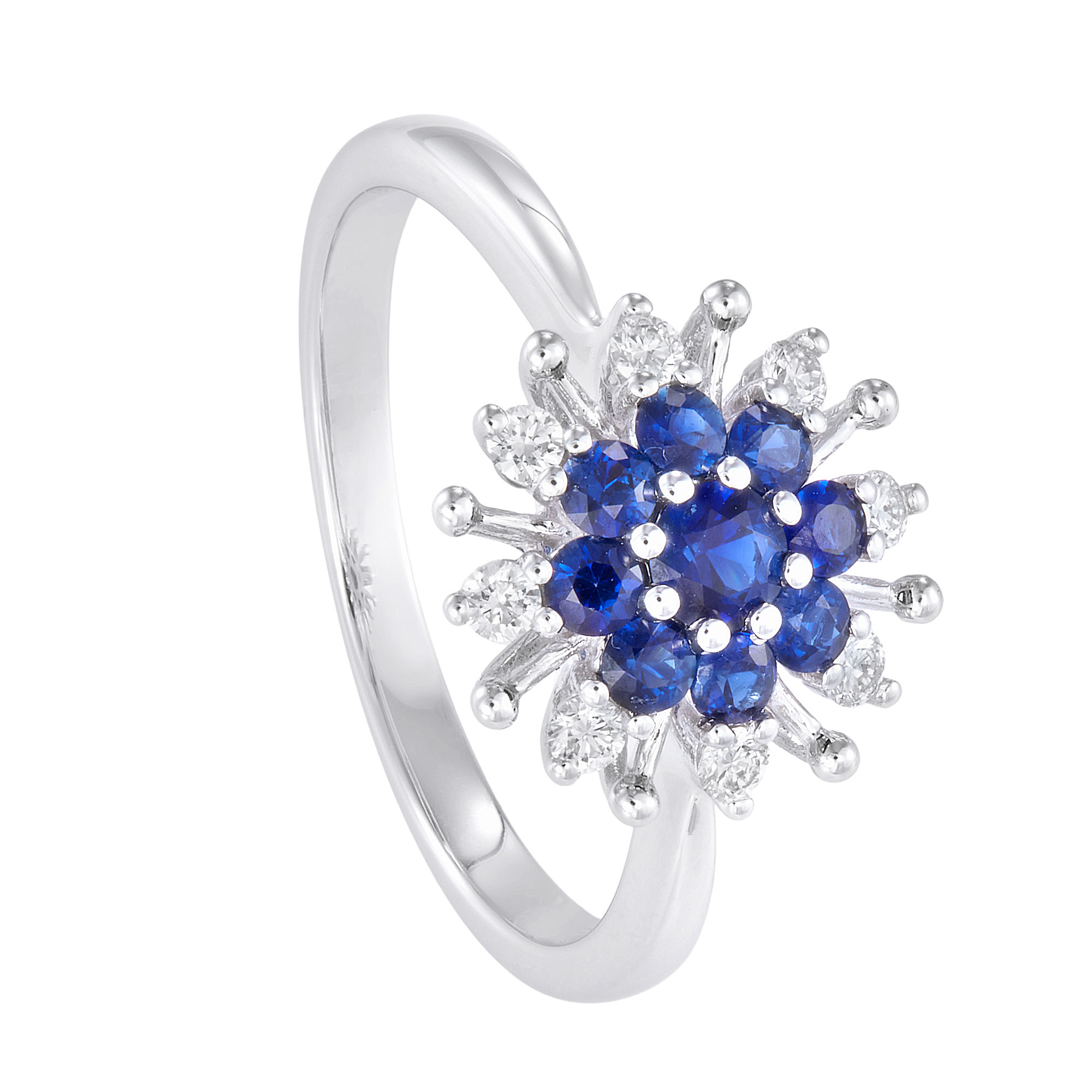 Fireworks Blue Sapphire Diamond Ring in 375/9K White Gold 262760122(R ...