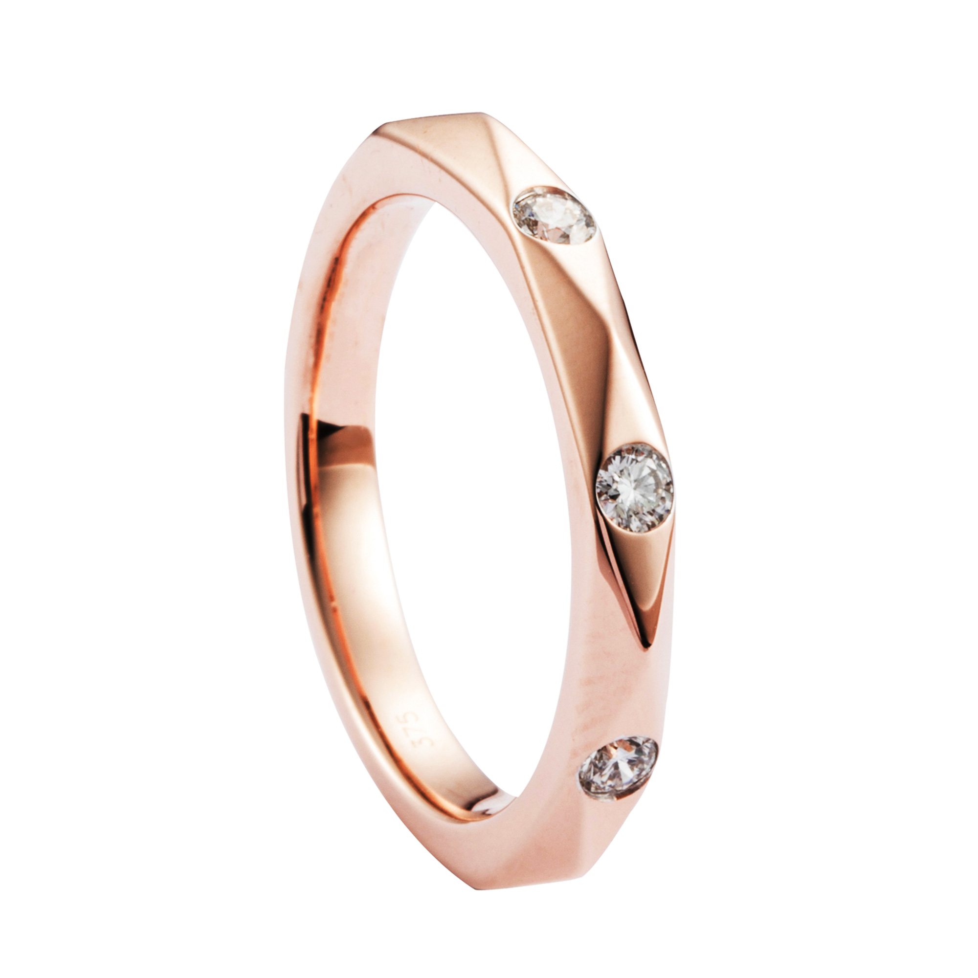 Viola Diamond Ring in 375/9K Rose Gold 11952