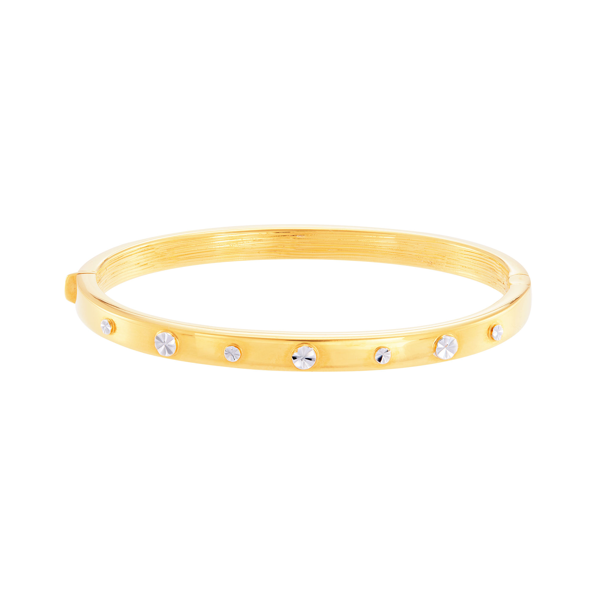 Oro Italia 916 Yellow and White Gold Bangle GB89791222(5YW)-BI